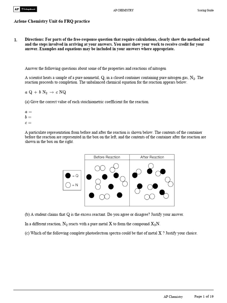 AP Chemistry Unit 6 FRQ Practice 3 | PDF | Chemical Bond | Chemistry
