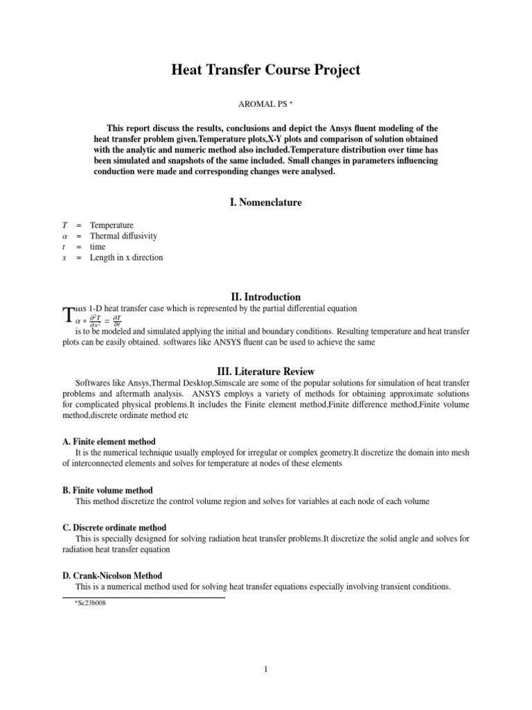 ANSYS Heat Transfer Simulation Report | PDF | Heat Transfer | Finite ...