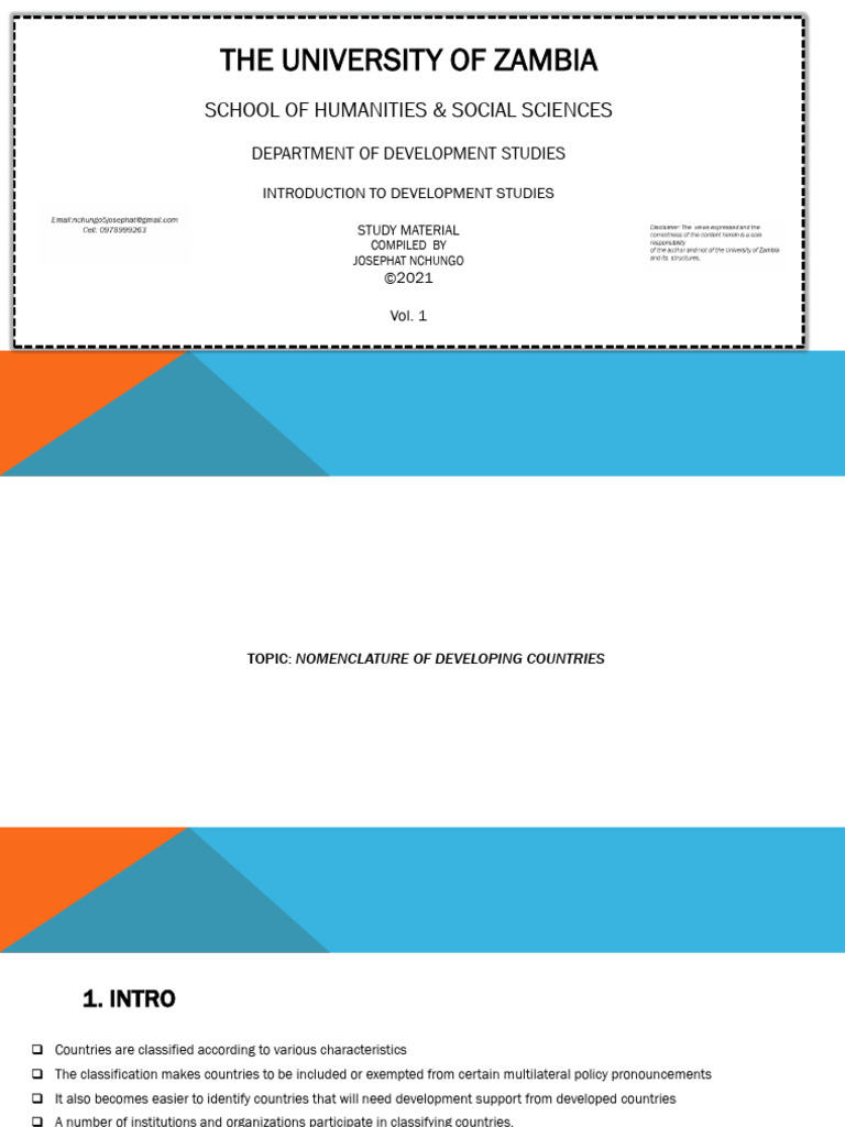 DEV 1150 Study Material(1) | PDF | Developing Country | Natural Environment