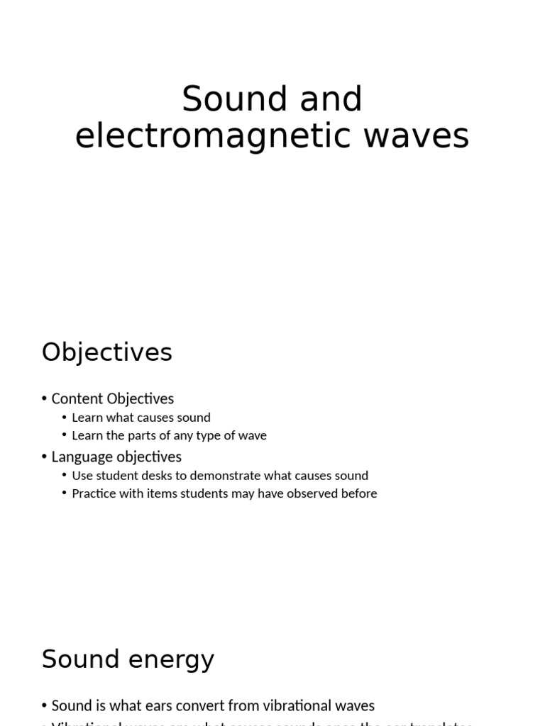 Sound and Electromagnetic Waves | PDF