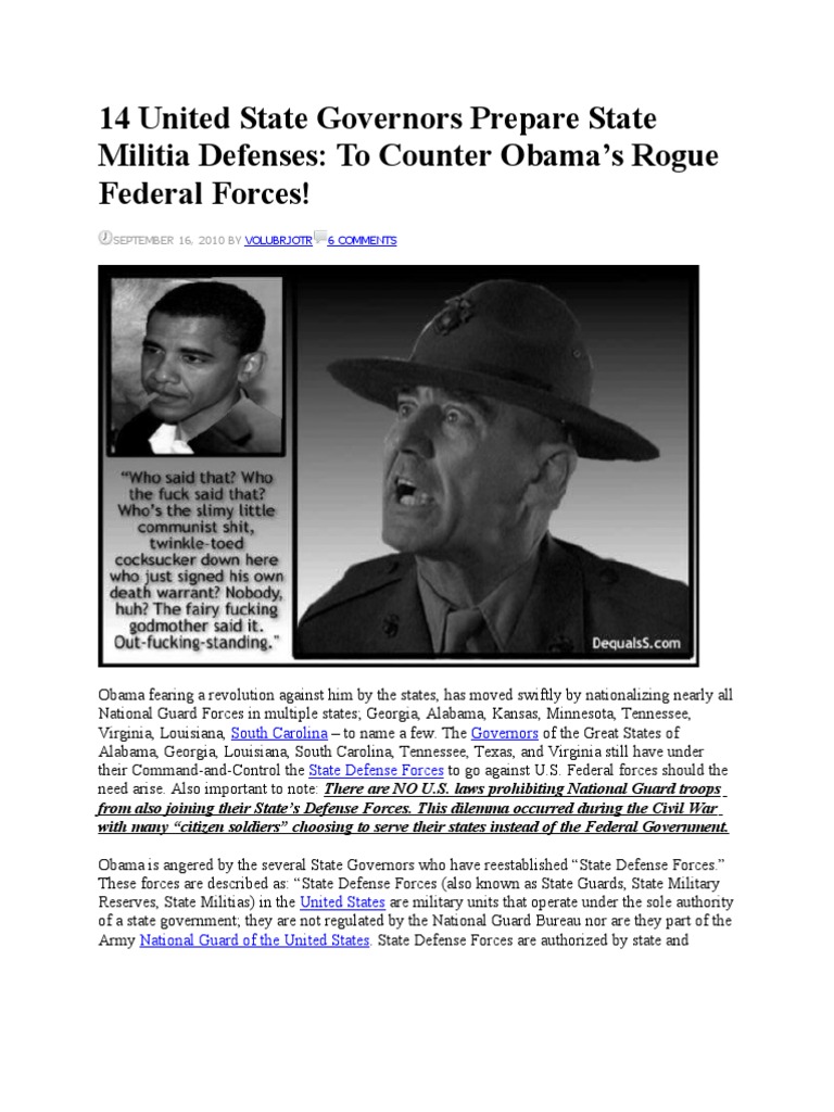14 United State Governors Prepare State Militia Defenses | PDF ...