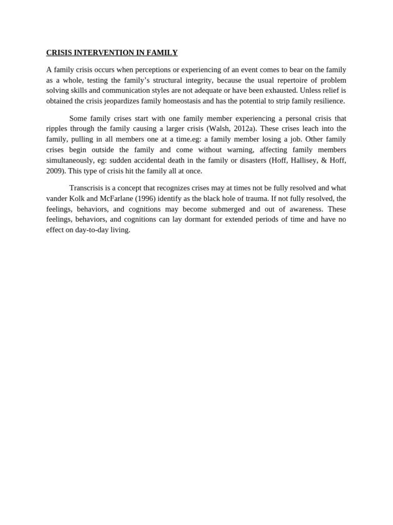 Crisis Intervention in Famil1 | PDF