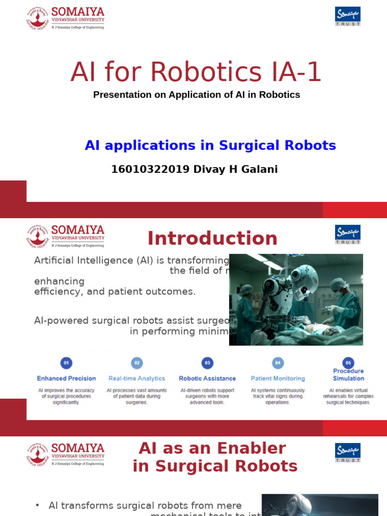 AIRO - IA-1 - Presentation - AI Applications in Surgical Robots | PDF | Artificial Intelligence ...