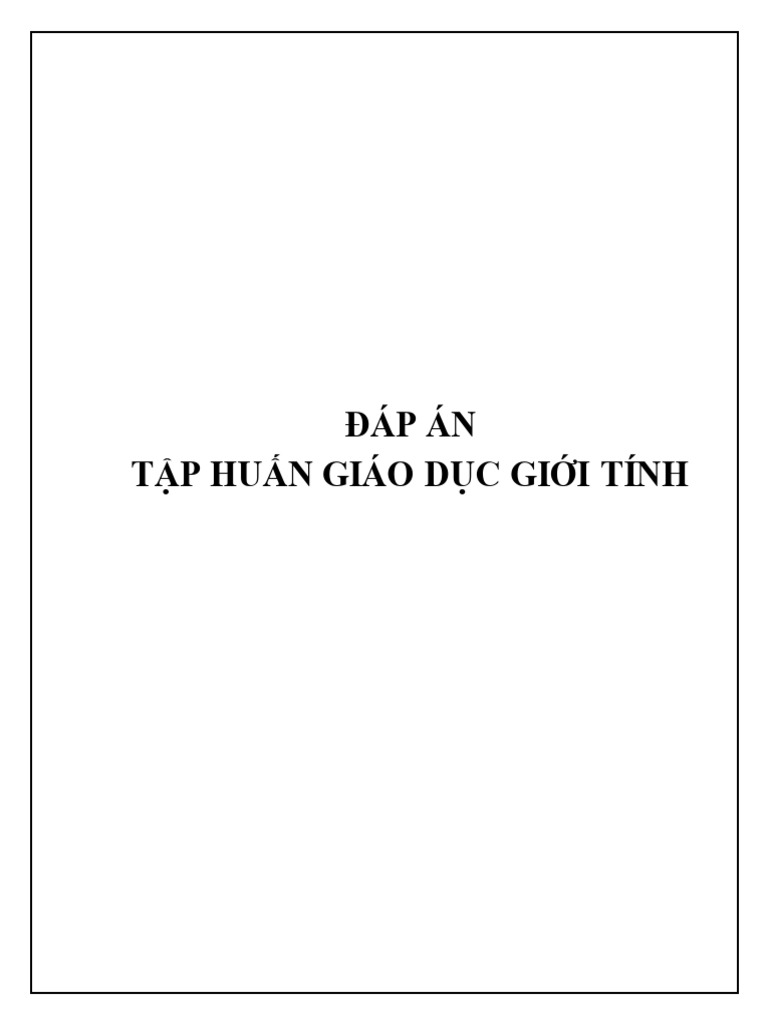 Dap An Giao Duc Gioi Tinh | PDF