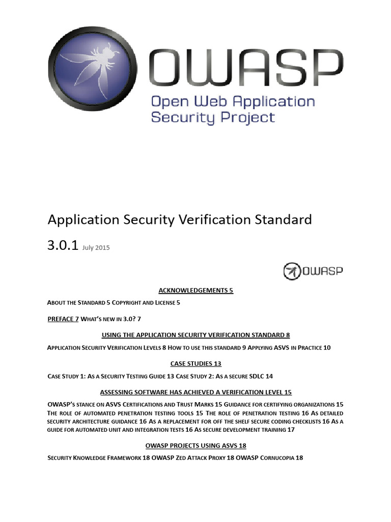 20160701103332!OWASP_Application_Security_Verification_Standard_3.0.1 | PDF | Computer Security ...