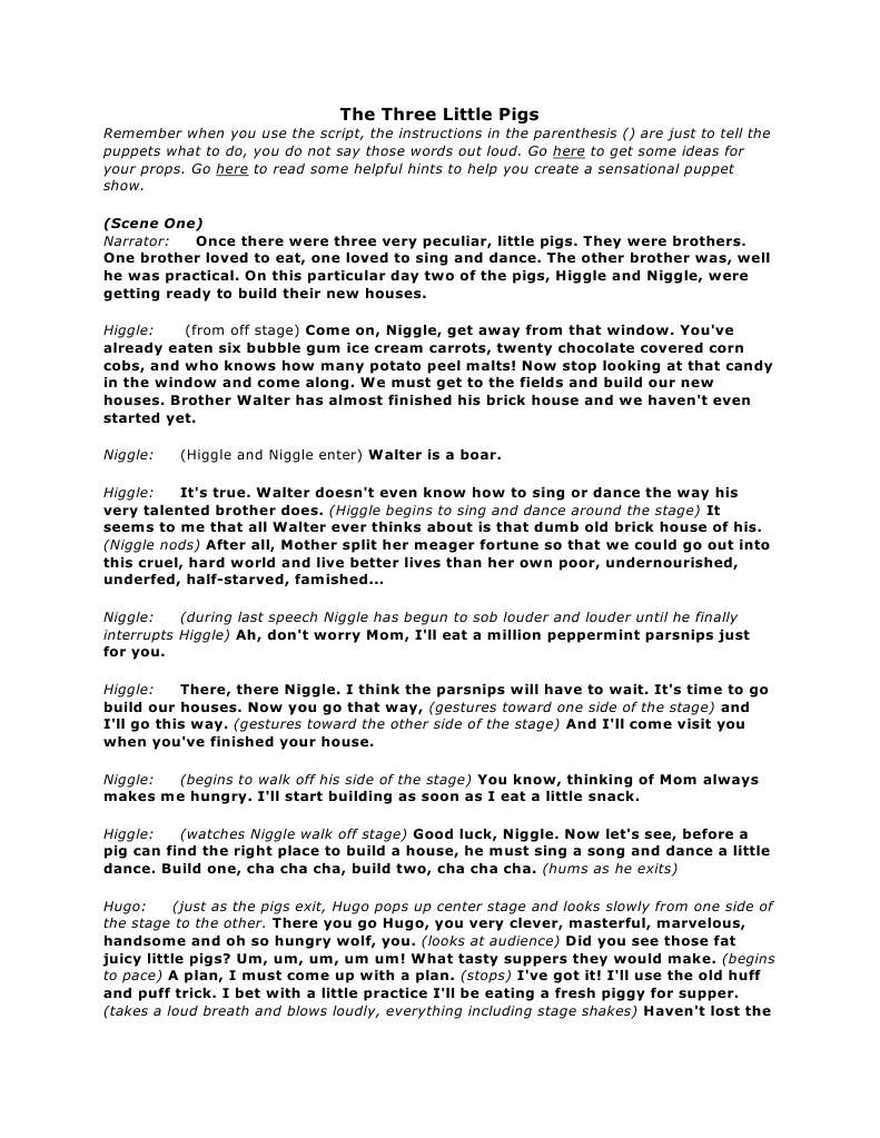 The Three Little Pigs | PDF | Little Red Riding Hood | Hansel And Gretel