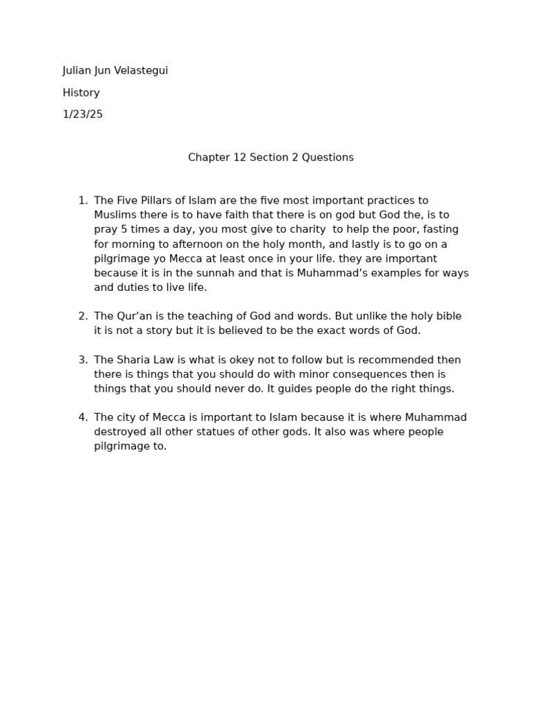 History Chapter 12 Section 2 Quesions | PDF
