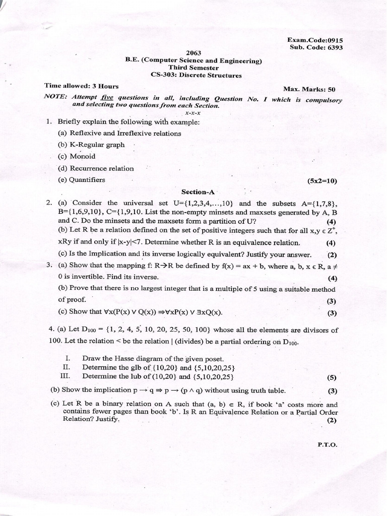 2023 JUN Discrete Structures | PDF
