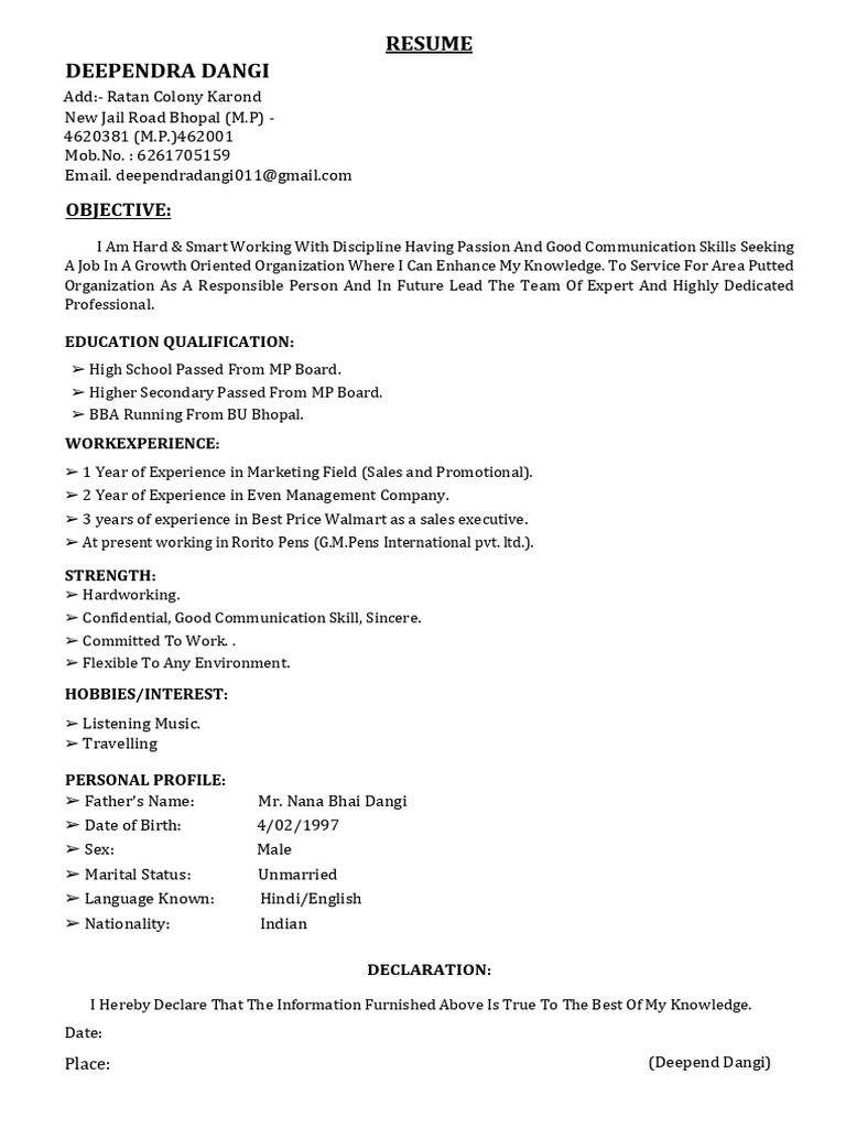 DEEPENDRA Resume | PDF