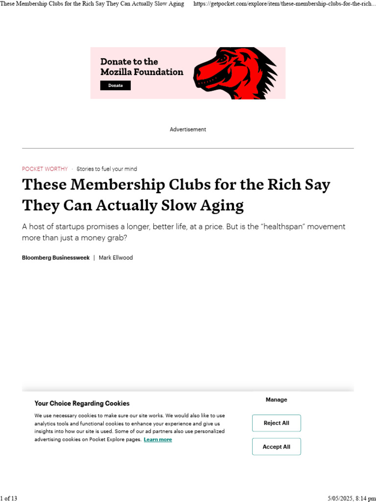 These Membership Clubs For The Rich Say They Can Actually Slow Aging ...