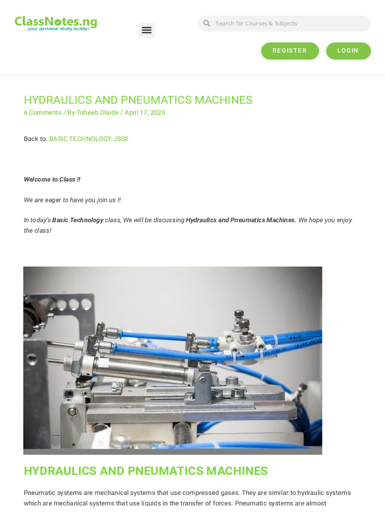 Overview of Hydraulic and Pneumatic Machines | PDF | Pneumatics | Machines