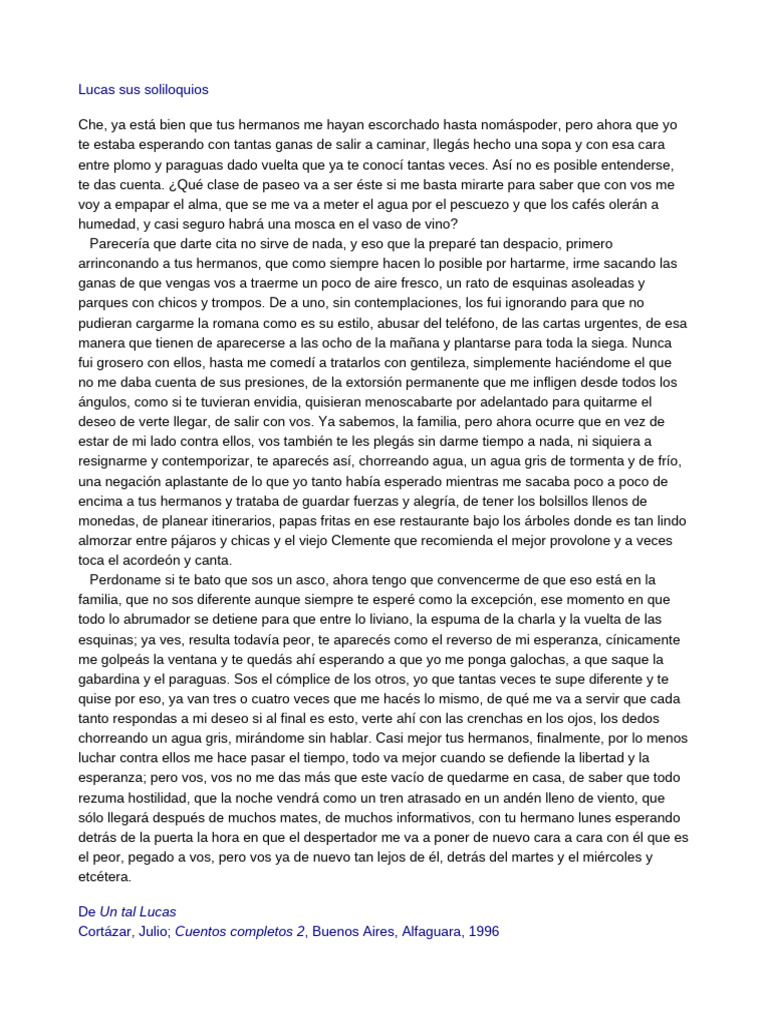 Lucas Sus Soliloquios | PDF