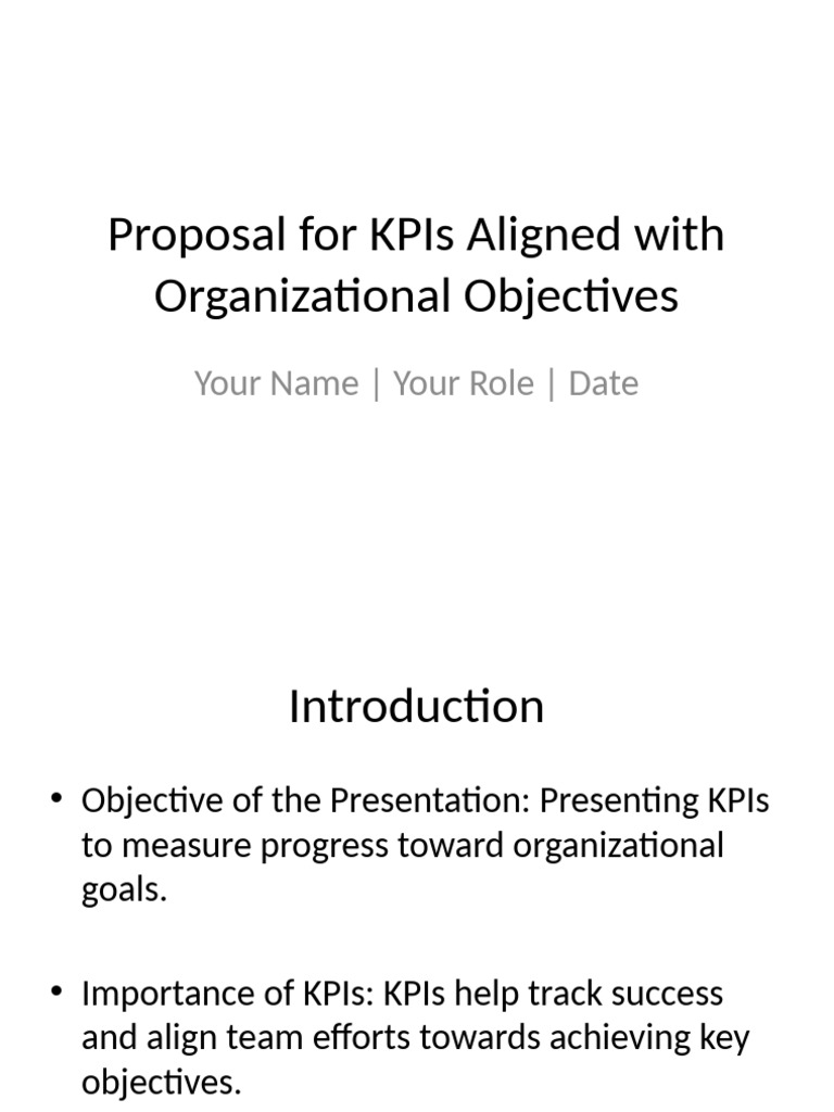 KPI Proposal Aligned with Goals | PDF