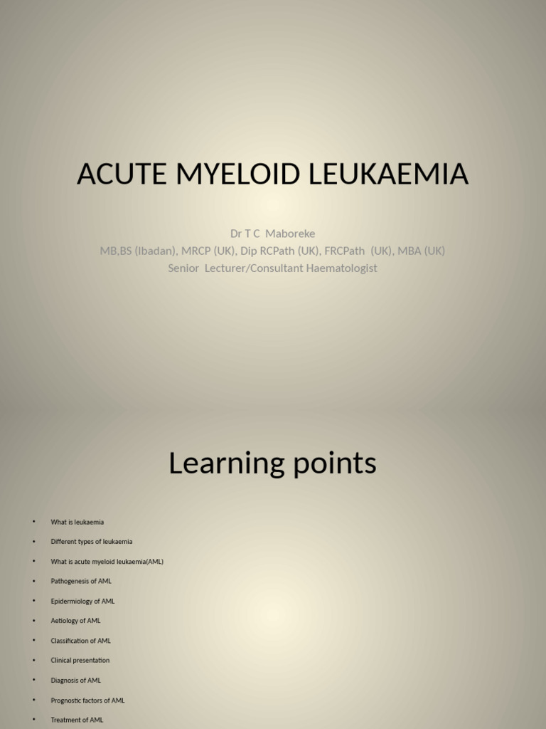 Acute Myeloid Leukaemia | PDF | Leukemia | Diseases And Disorders