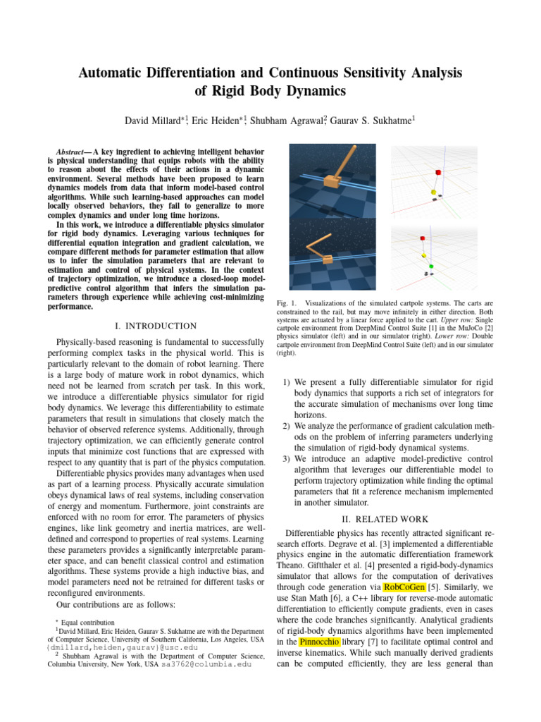 Millard Et Al - 2020 - Automatic Differentiation and Continuous Sensitivity Analysis of Rigid ...