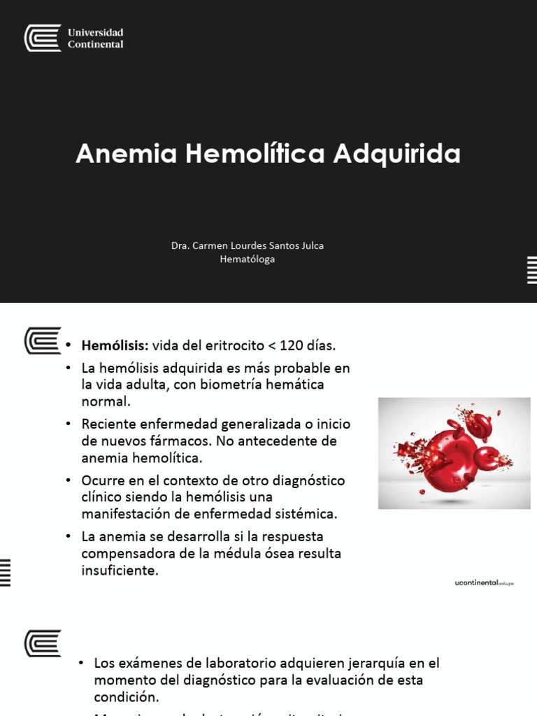 Anemia Hemolítica: Tipos y Diagnóstico | PDF | Especialidades Medicas ...