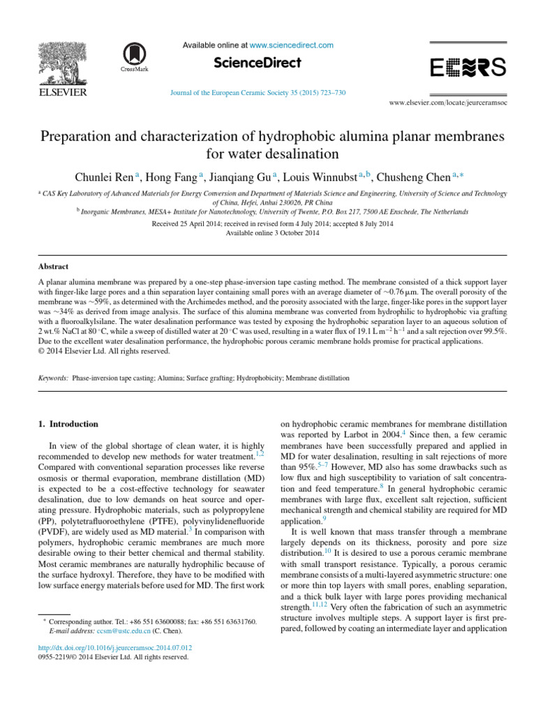 Preparation and Characterization of Hydrophobic Alumina Planar ...