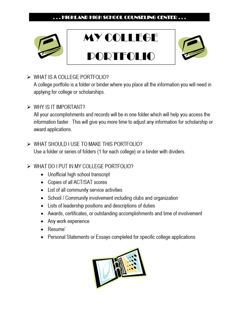 My College Portfolio: - . - Highland High School Counseling Center ...