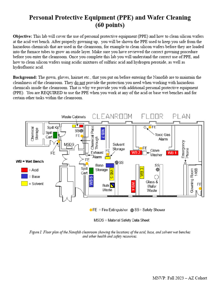 PPE and Wafer Cleaning Lab Handout | PDF | Personal Protective ...