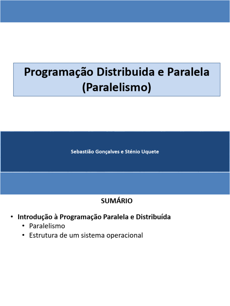 Paralelismo Programação Distribuida Paralela | PDF | Computação ...