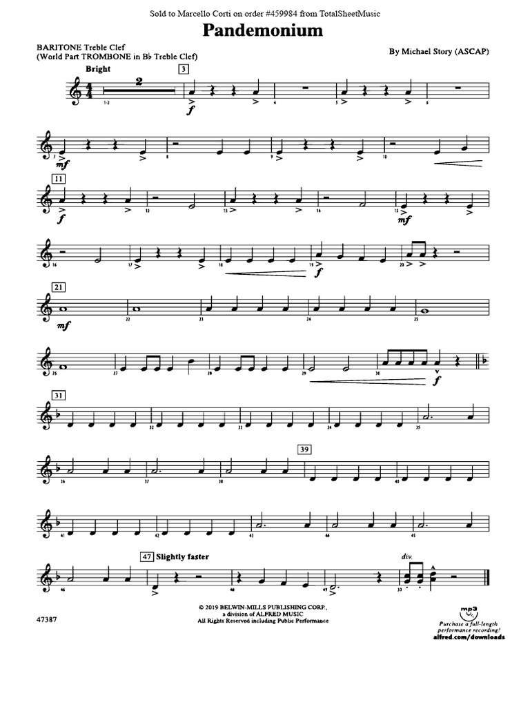 Legato DMC - Pandemonium - Baritone T.C | PDF