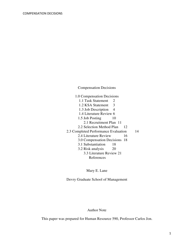 Compensation Paper | Download Free PDF | Performance Appraisal | Human ...