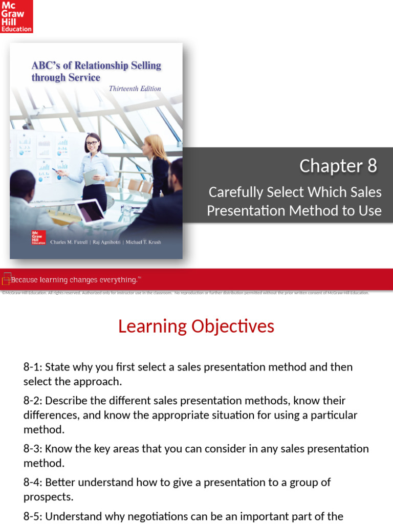 Chapter - 8 Carefully Select Which Sales Presentation Method To Use ...