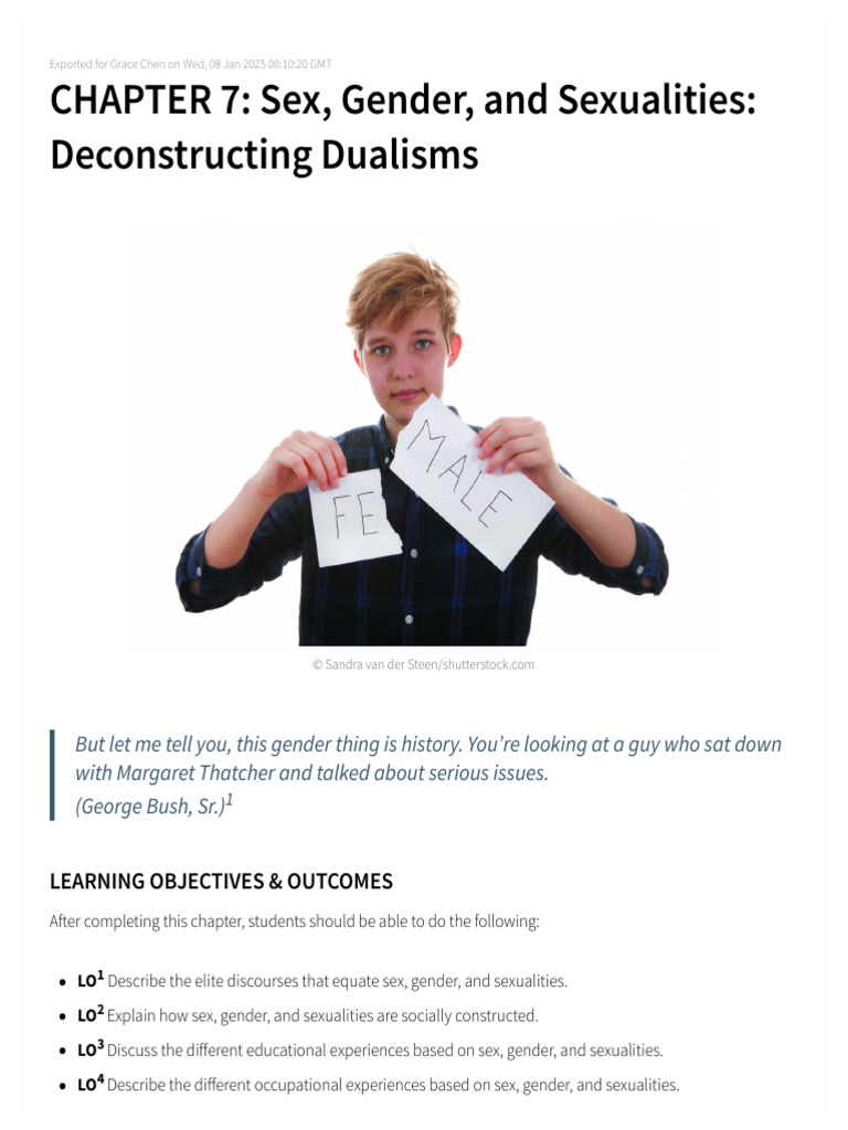 Chapter 7 - Sex, Gender, and Sexualities - Deconstructing Dualisms ...