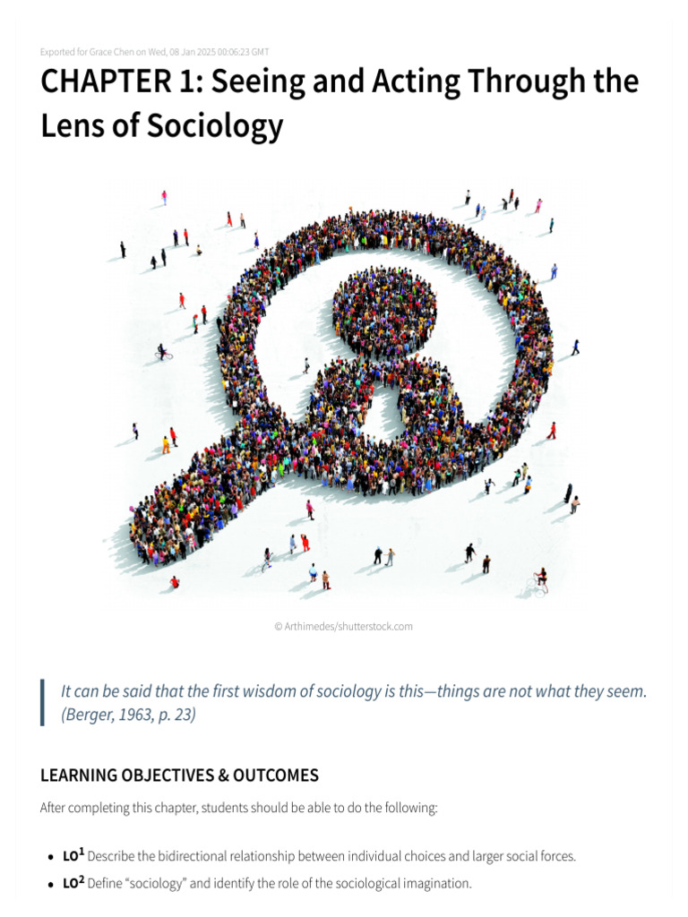 Chapter 1 - Seeing and Acting Through The Lens of Sociology - Top Hat ...