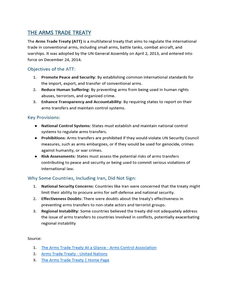 The Arms Trade Treaty | PDF
