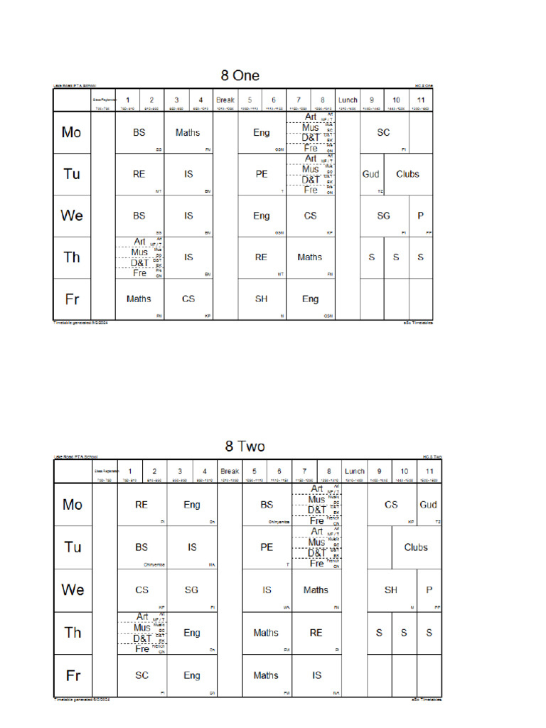 Term 3 New 16 Hours Class T Ime - Table 2024 | PDF