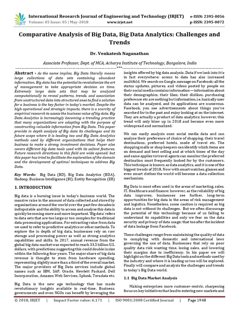 Big Data Analytics in Financial Reporting - Trends and Challenges | PDF | Apache Hadoop | Big Data