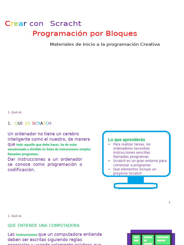Crear Con Scratch. Introducción A La Programación Creativa | PDF | Scratch (lenguaje de ...