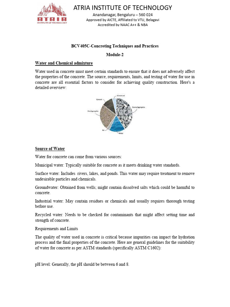MODULE 2 Concrete Techniques & Practices - BCV405C | PDF | Concrete ...