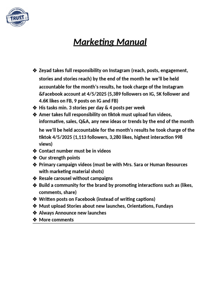 Marketing Manual | PDF