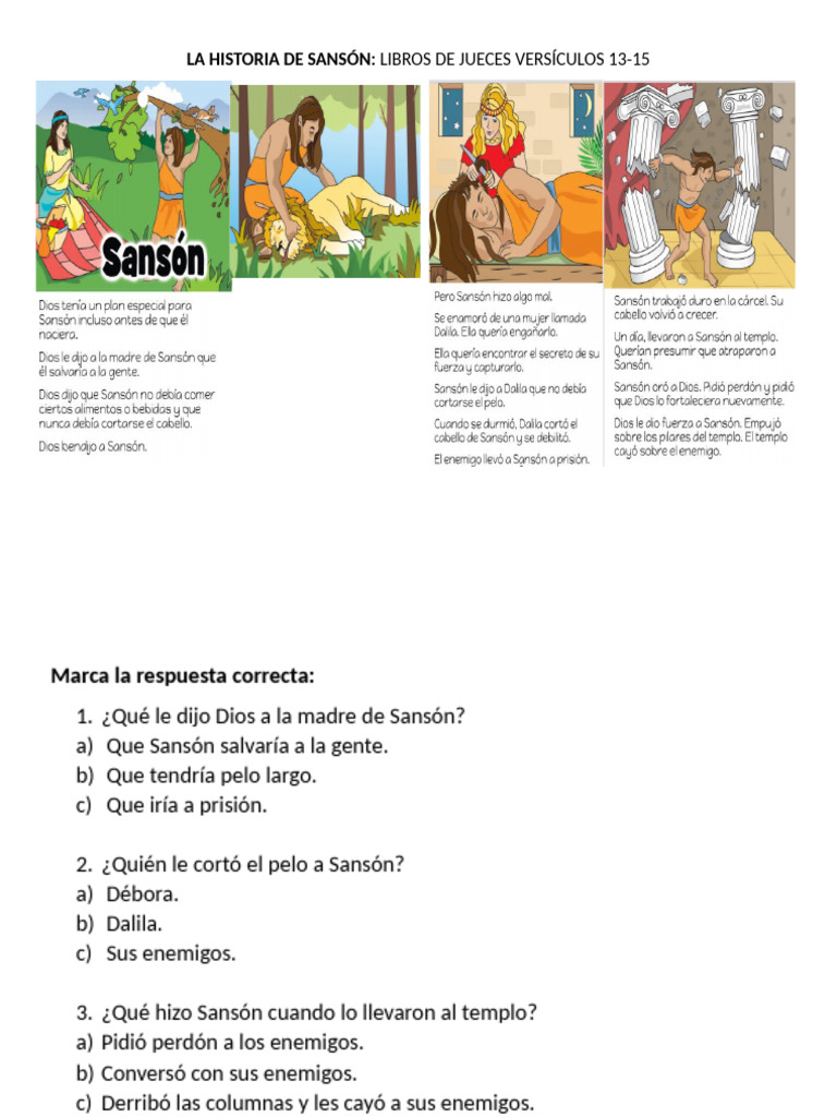 Historia de Sansón para Niños | PDF