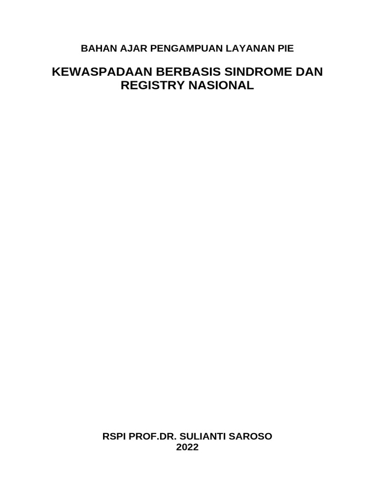 Pengampuan - Bahan Ajar Surv Berbasis Sindrome - Jan 2023 | PDF