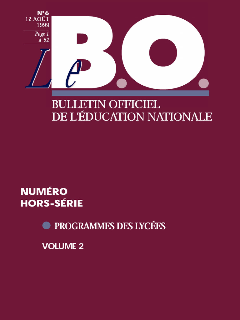 1999-08-12-Programmes 2de Gene Et Techno | PDF