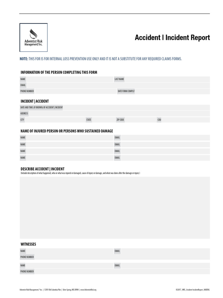 FRM Accident-Incident-Report ALLEN | PDF