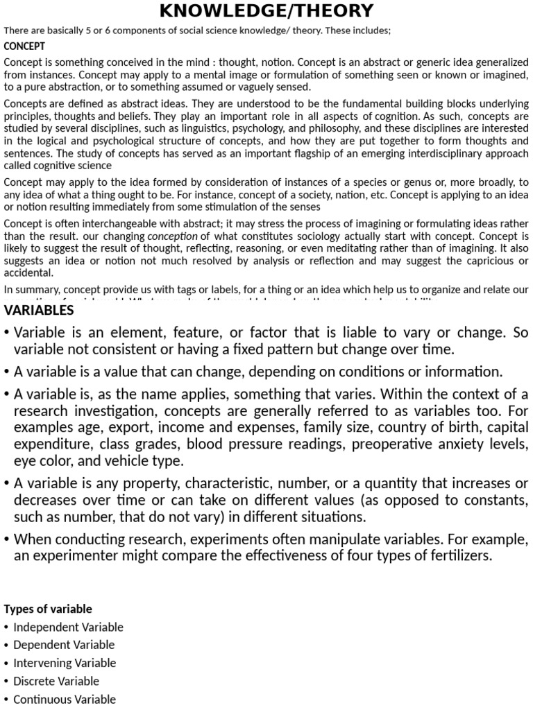 Components of Social Science Theory | PDF | Hypothesis | Theory