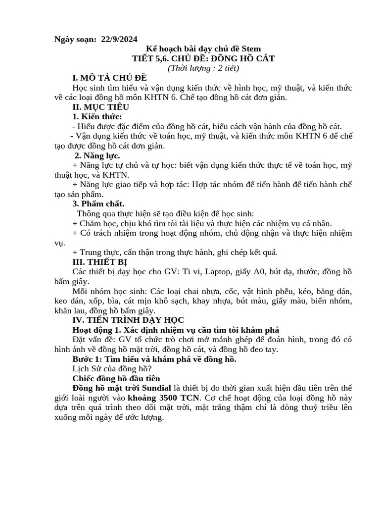 TIET 5,6. Stem Dong Ho Cat | PDF