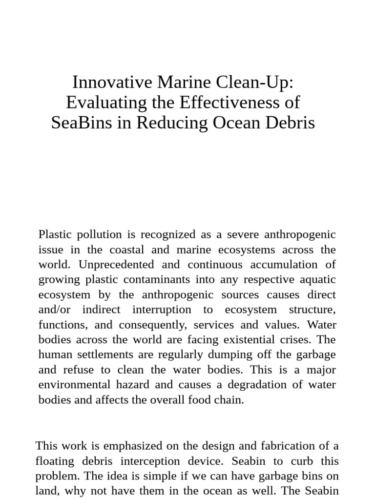 Innovative Marine Clean Up 2 | PDF | Pollution | Water Pollution