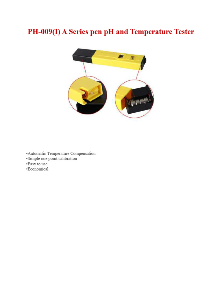 PH-009(I)A Pocket pH Meter Overview | PDF