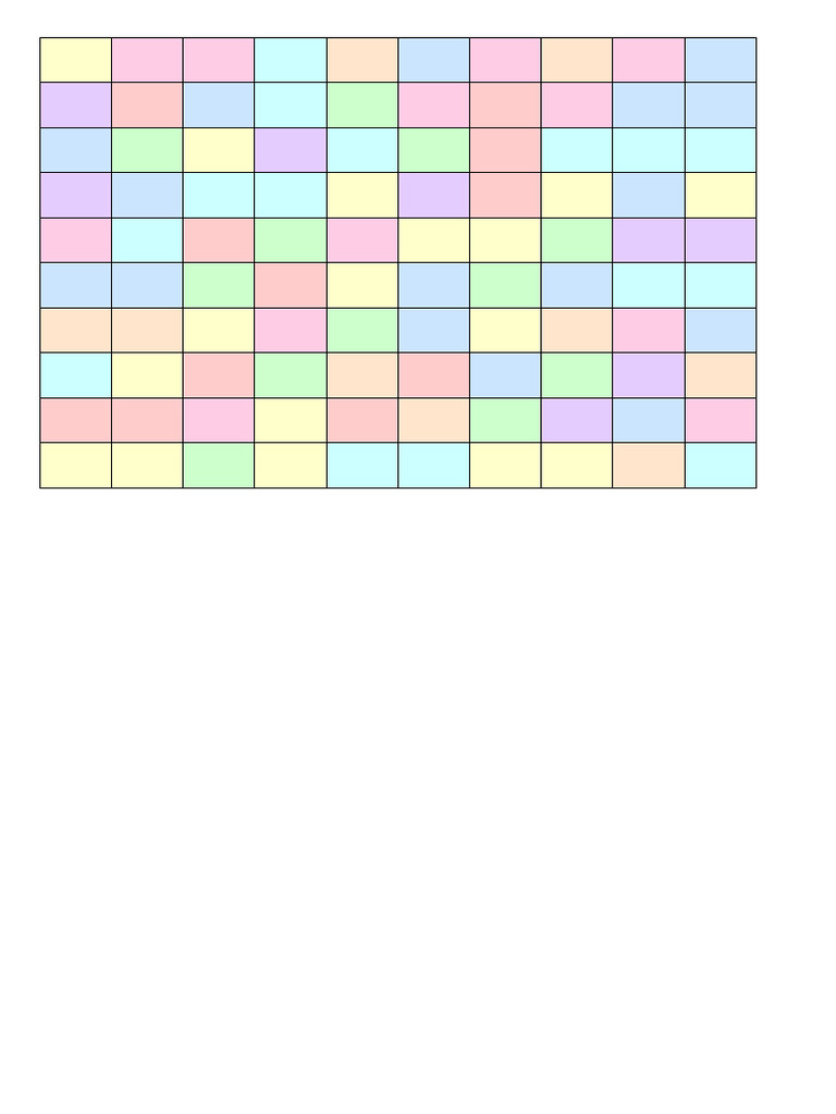 Grilla Numeros Colores 0 Al 1000 | PDF