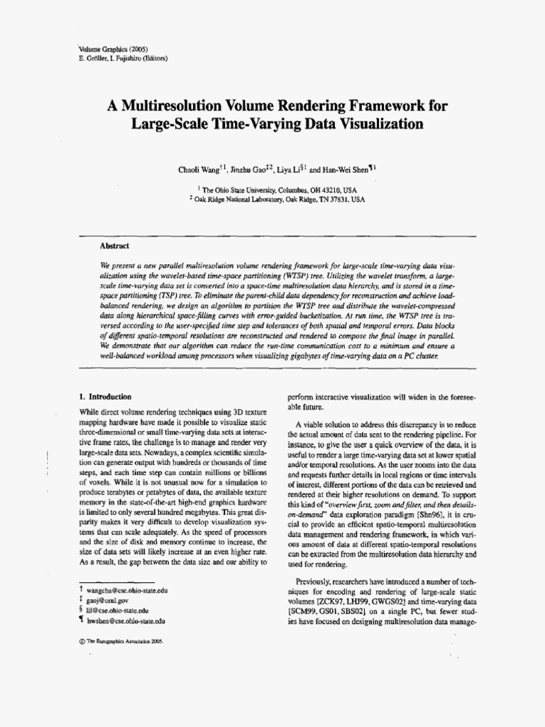 A Multiresolution Volume Rendering Framework For Large-Scale Time-Varying Data Visualization ...