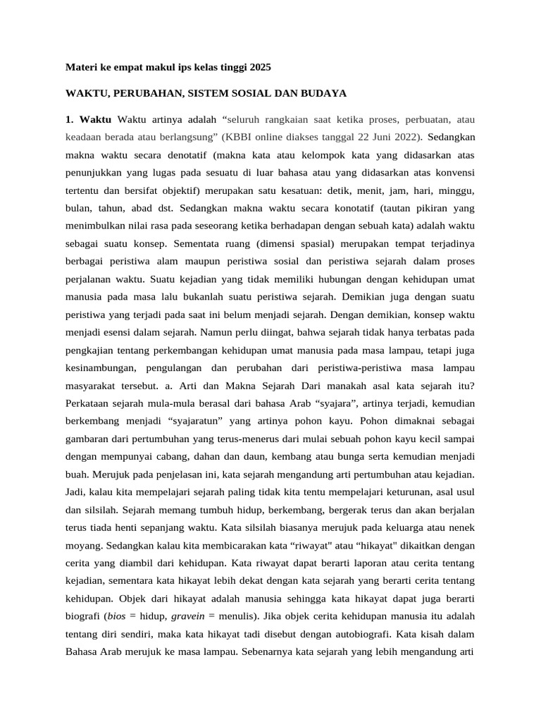 Materi ke empat makul ips kelas tinggi | PDF