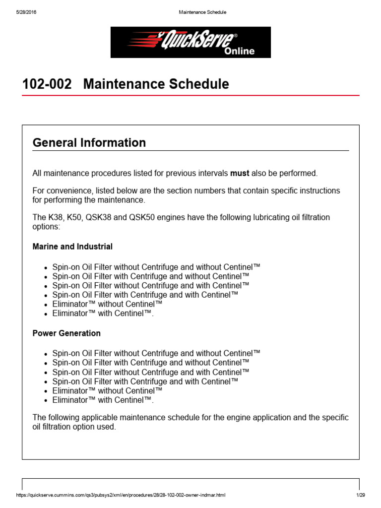 Cummins KTA50-G3 Maintenance Guide | PDF | Pump | Motor Oil