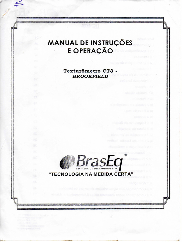 Texturômetro CT3 - Brookfileld001 | PDF
