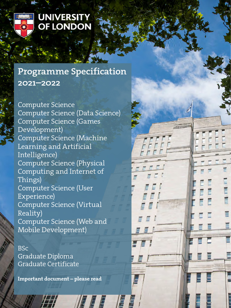 Progspec BSC Computer Science | PDF | Academic Degree | Bachelor's Degree