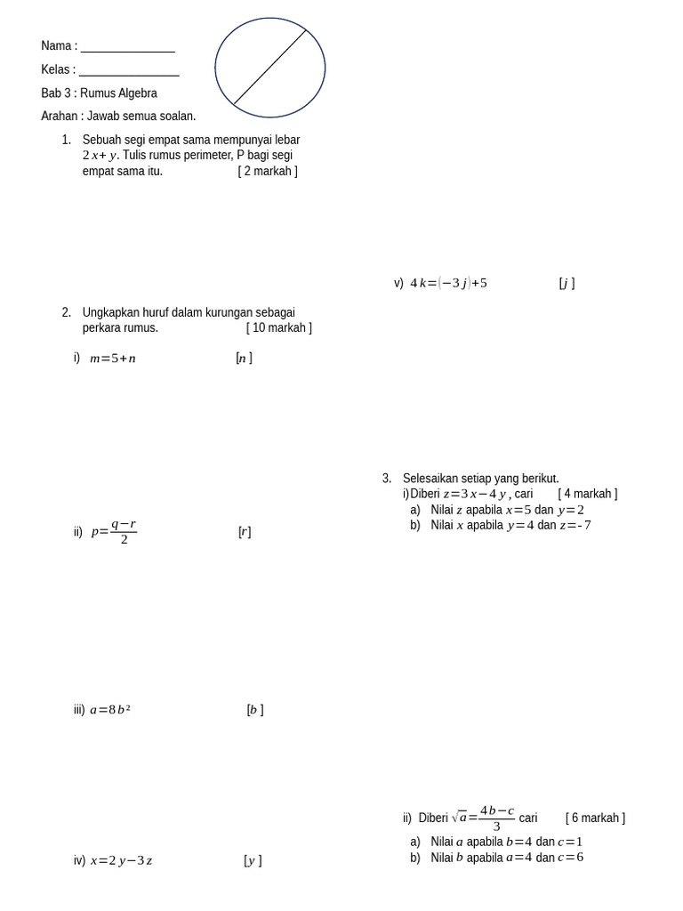 bab 3 rumus algebra | PDF